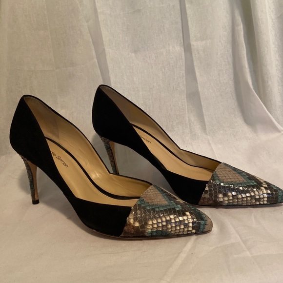 Alexandre Birman | Shoes | Alexandre Birman Black Suede Pump Snake Skin ...